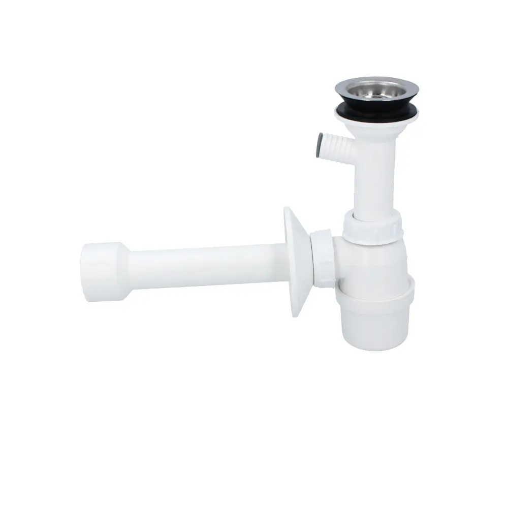 Syfon umywalki 50 mm plastik z wyjściem na pralkę i metalowym sitkiem ...